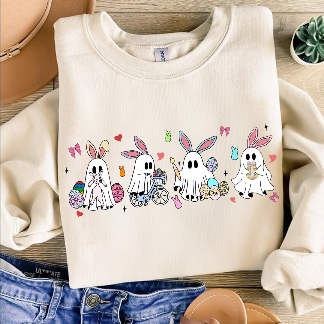 Easter Ghost Png, Cute Bunny Ghost Png, Spooky Easter Png, Pastel ...