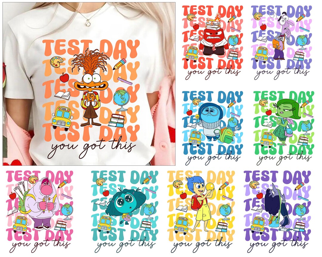 Cartoon Emotions Test Day Svg Bundle, It's Test Day Svg, Preppy Teacher ...