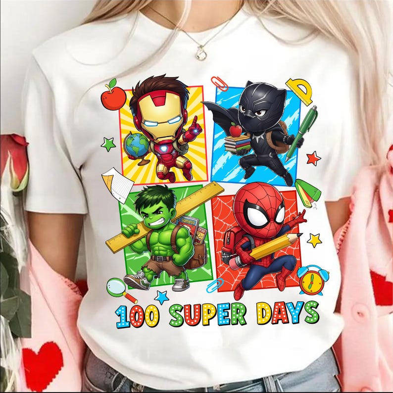 100 Super Days Png, Superhero School Png, 100th Day of School Boys ...