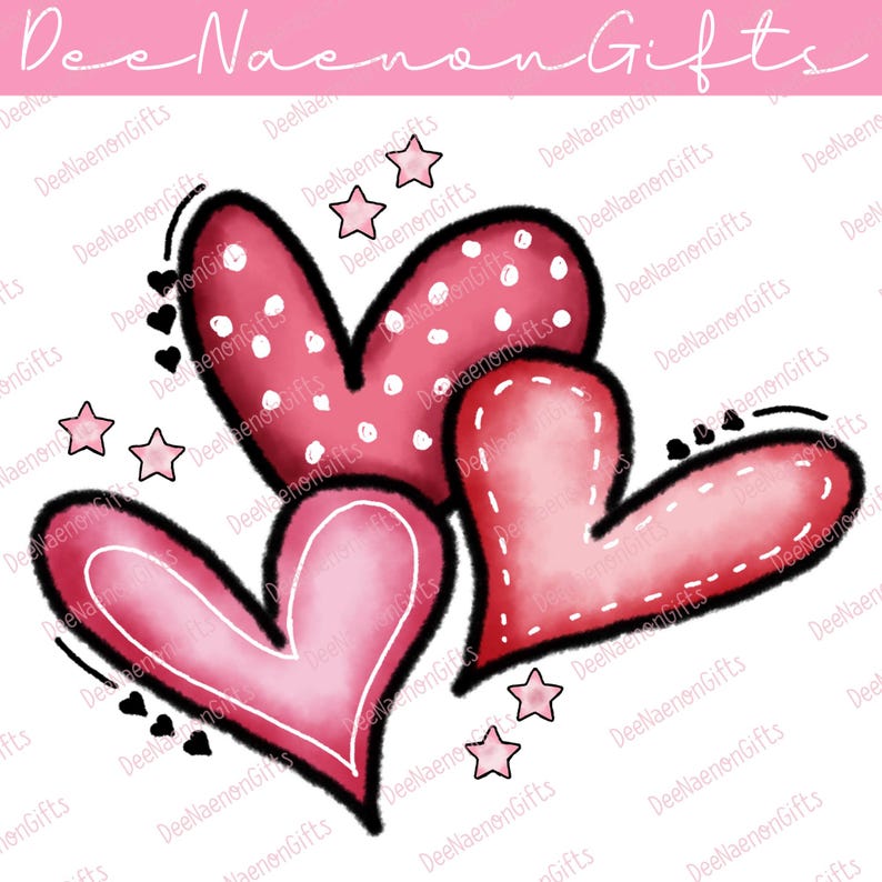 Three Heart Valentine Png, Pink Heart Design Png, Pink Three Hearts Png ...