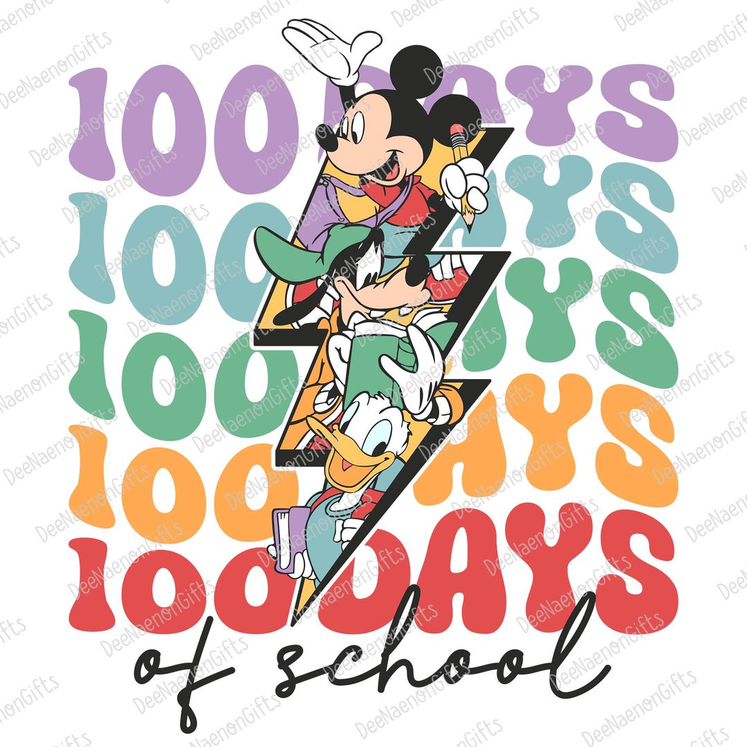 100 Days of School Mouse and Friends Svg, Happy 100 Days of School Svg ...