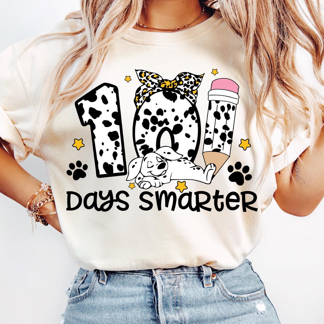 101 Days Smarter Dalmatian Dog Svg, Back to School Svg, Leopard Bow Svg ...