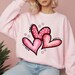 Three Heart Valentine Png, Pink Heart Design Png, Pink Three Hearts Png ...