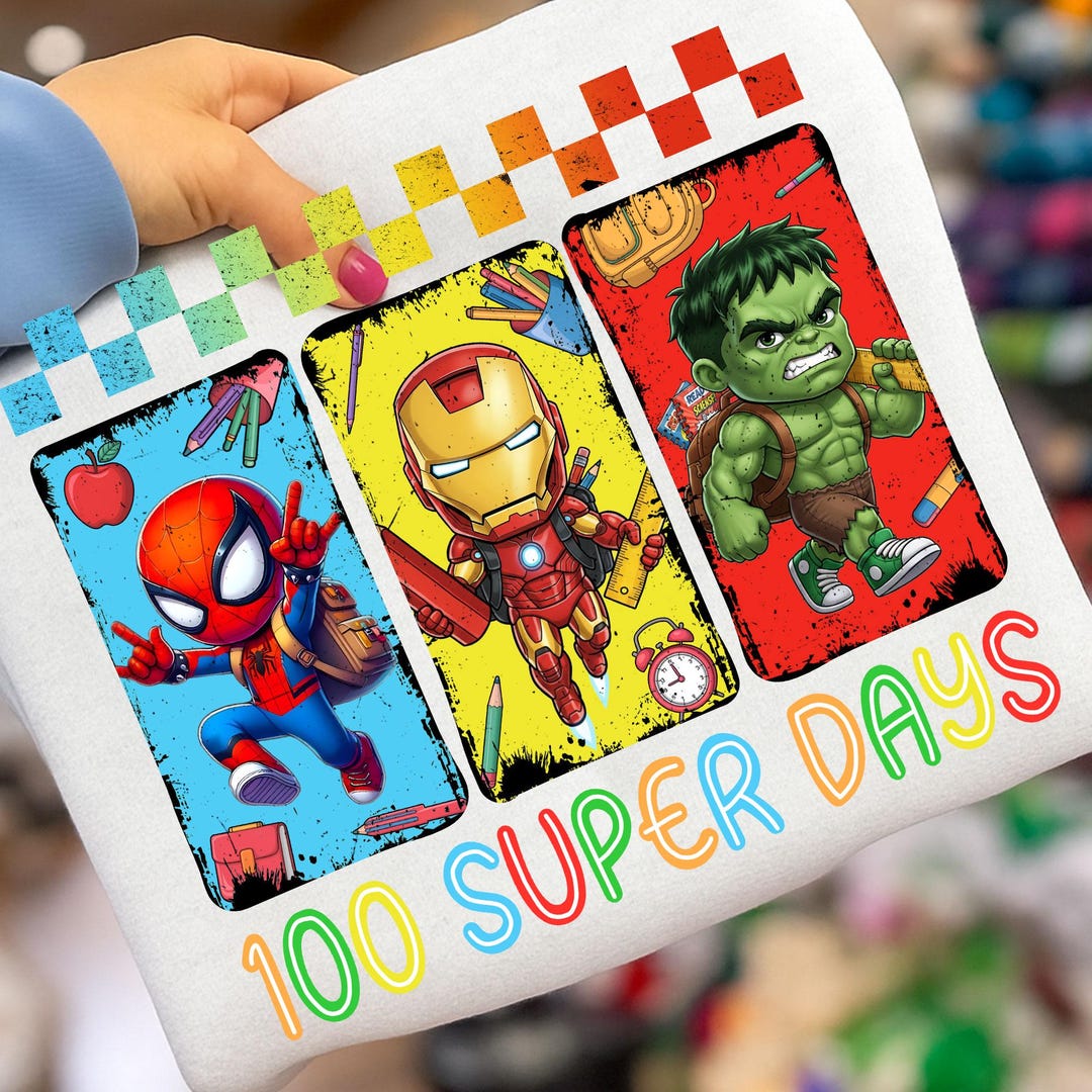 100 Super Days Png, Superhero School Png, 100th Day of School Boys ...