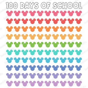 100 Days of School Mouse Head Colorful Svg, Happy 100 Days of School ...