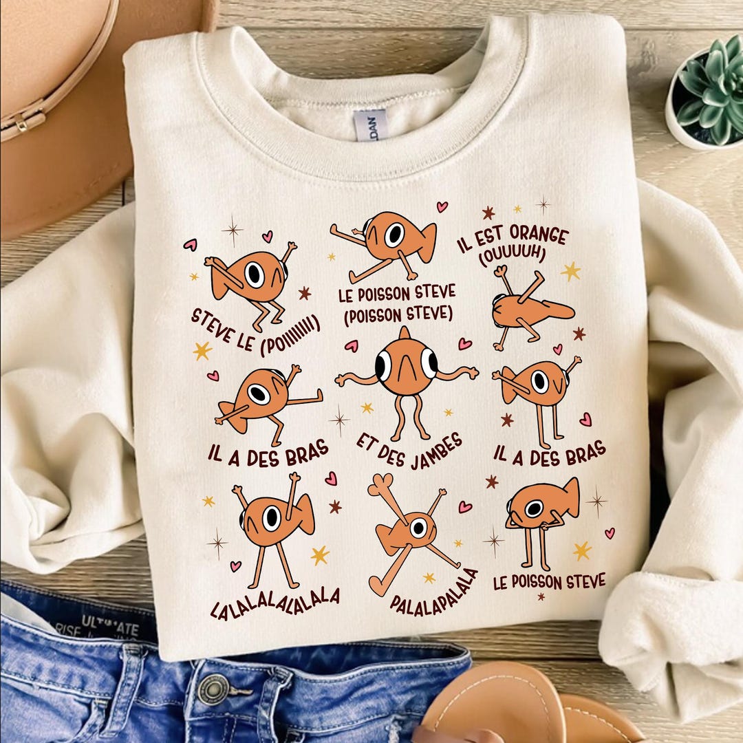 Le Poisson Steve Svg, Funny French Fish Meme Design, Steve Le Poisson ...