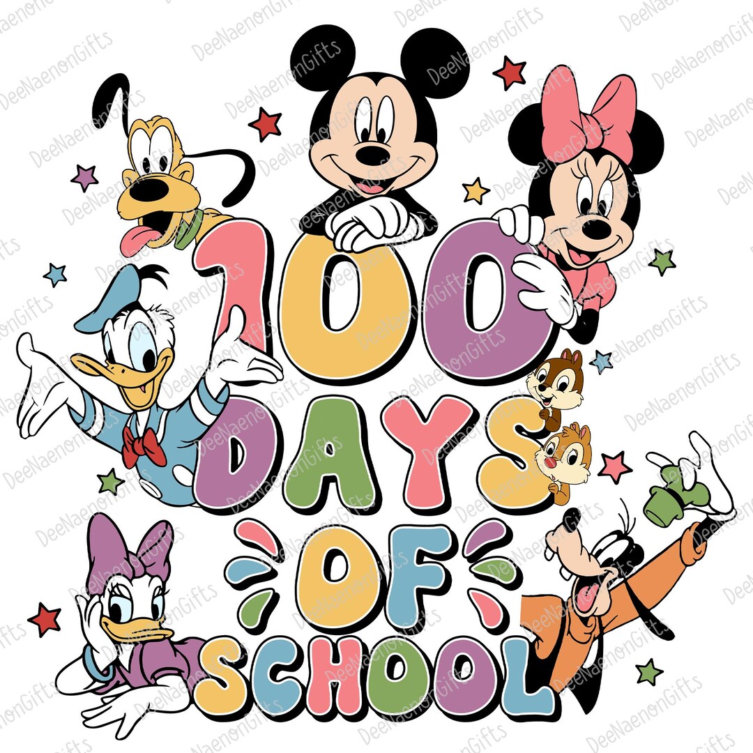 Mouse and Friends 100 Days of School Svg, Happy 100 Days of School ...