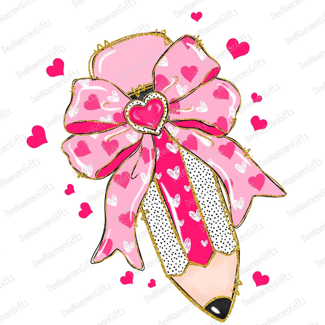 Valentine Pencil Png, Teacher Bow Png, Heart Bow Clipart Png, Cute ...