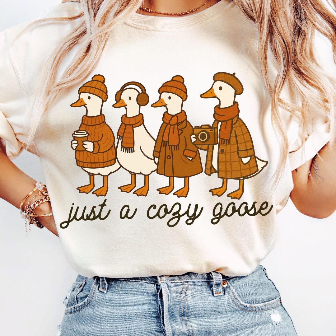 Just A Cozy Goose Png, Cute Fall Goose Png, Autumn Sweater Weather ...