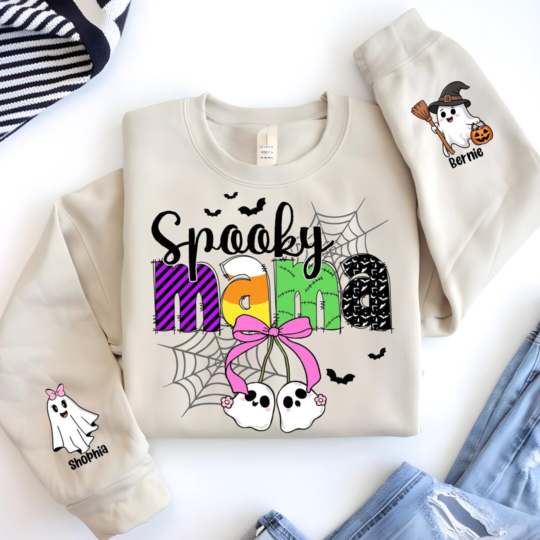 Personalized Spooky Mama Ghost PNG: Halloween Sublimation Design - Etsy