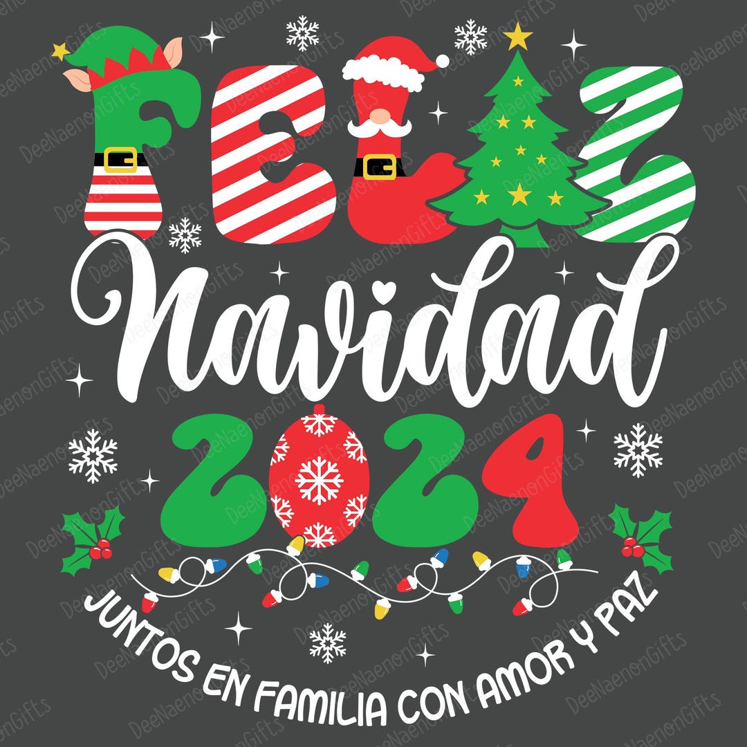 Feliz Navidad Spanish Christmas Svg, Christmas Light Svg, Spanish Svg ...
