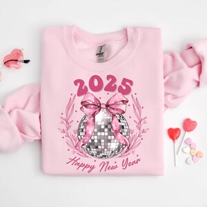 2025 Happy New Year Pink Disco Ball Png, Disco Light Png, New Year 2025 ...