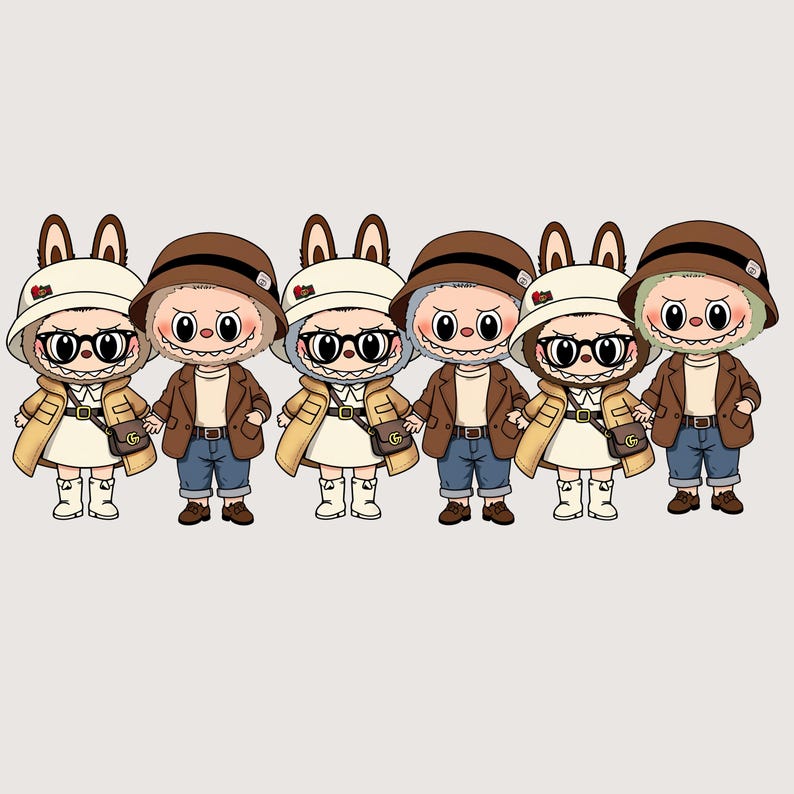 3D Labubu Characters Clipart Bundle, Monsters Character, Colorful ...