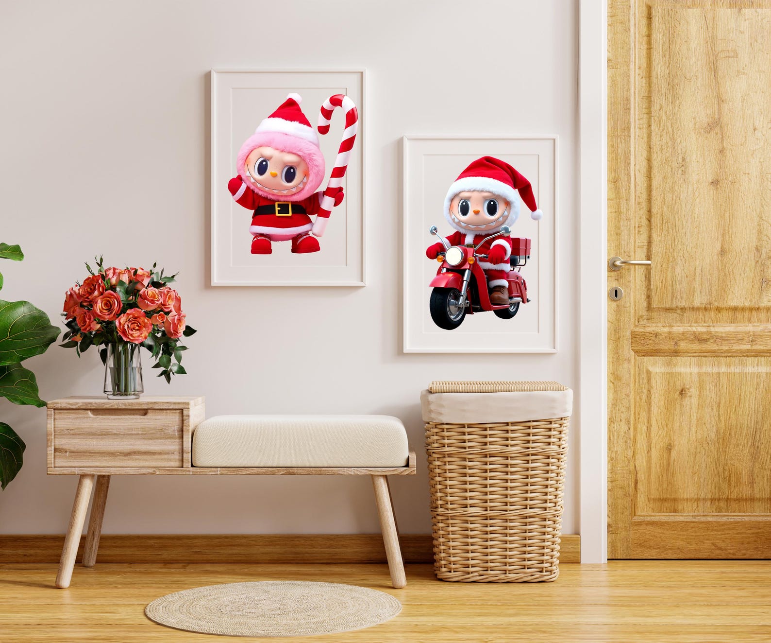 Christmas Labubu PNG Clipart Edition,color in Red Labubu Characters,svg ...