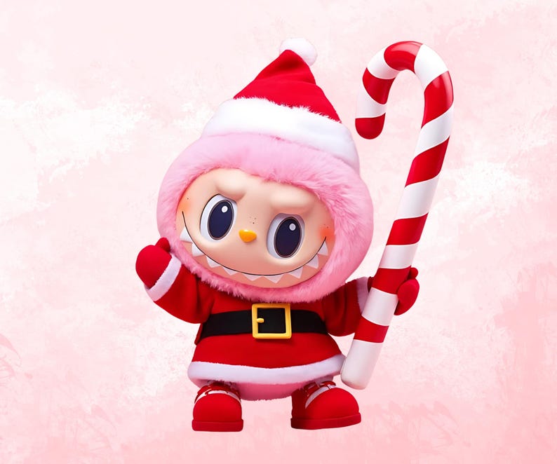 Christmas Labubu PNG Clipart Edition,color in Red Labubu Characters,svg ...