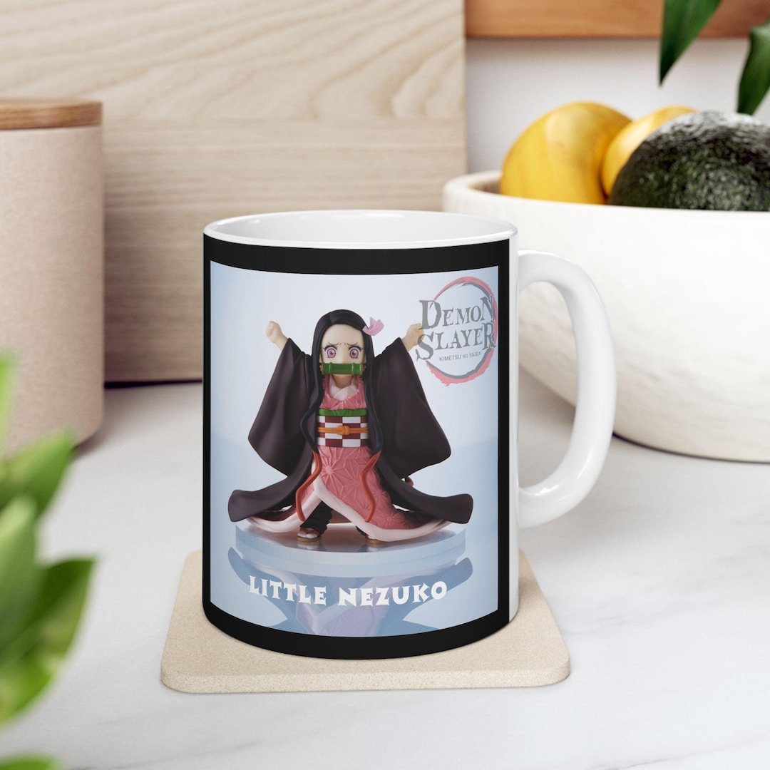 Cute Nezuko Anime Demonslayer Black Coffee Mug 11oz, Custom Mugs Nezuko ...