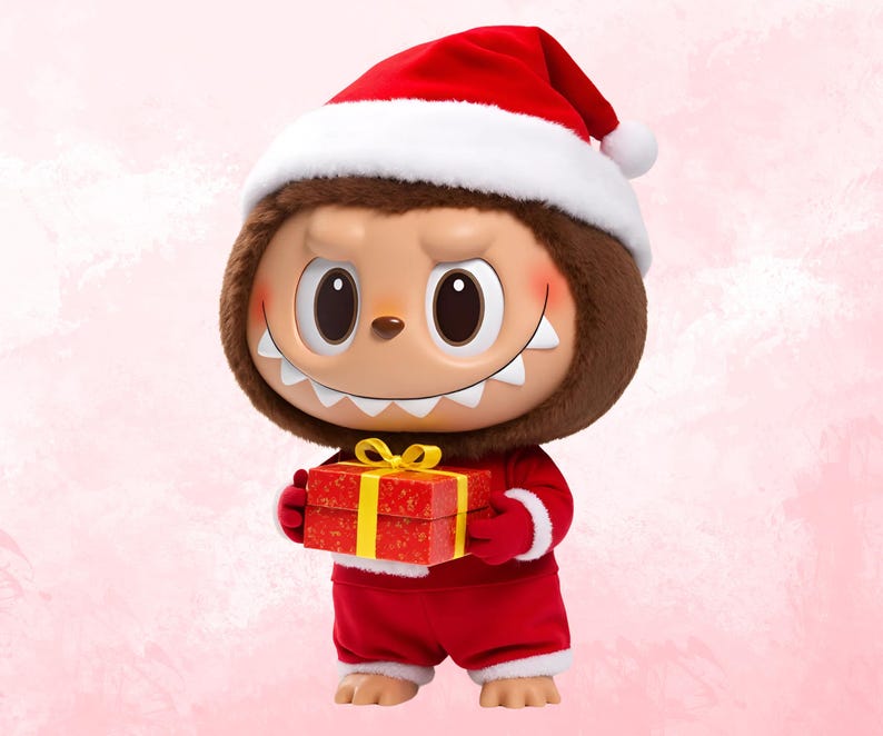 Christmas Labubu PNG Clipart Edition,color in Red Labubu Characters,svg ...