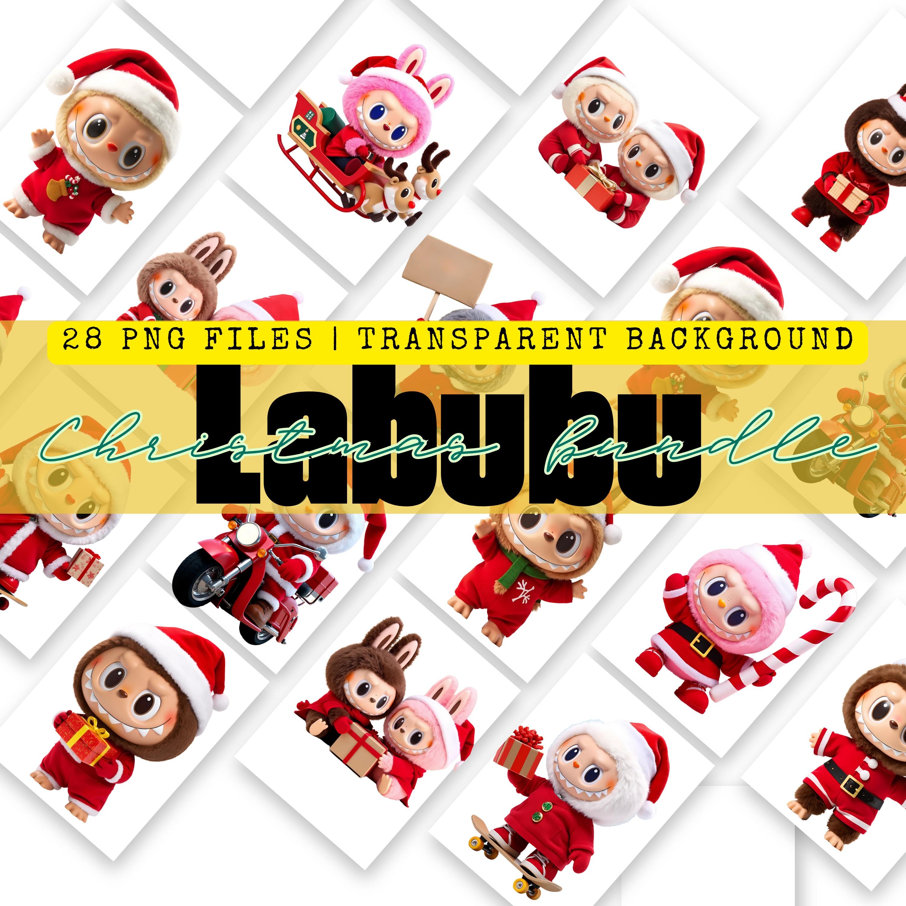 Christmas Labubu PNG Clipart Edition,color in Red Labubu Characters,svg ...