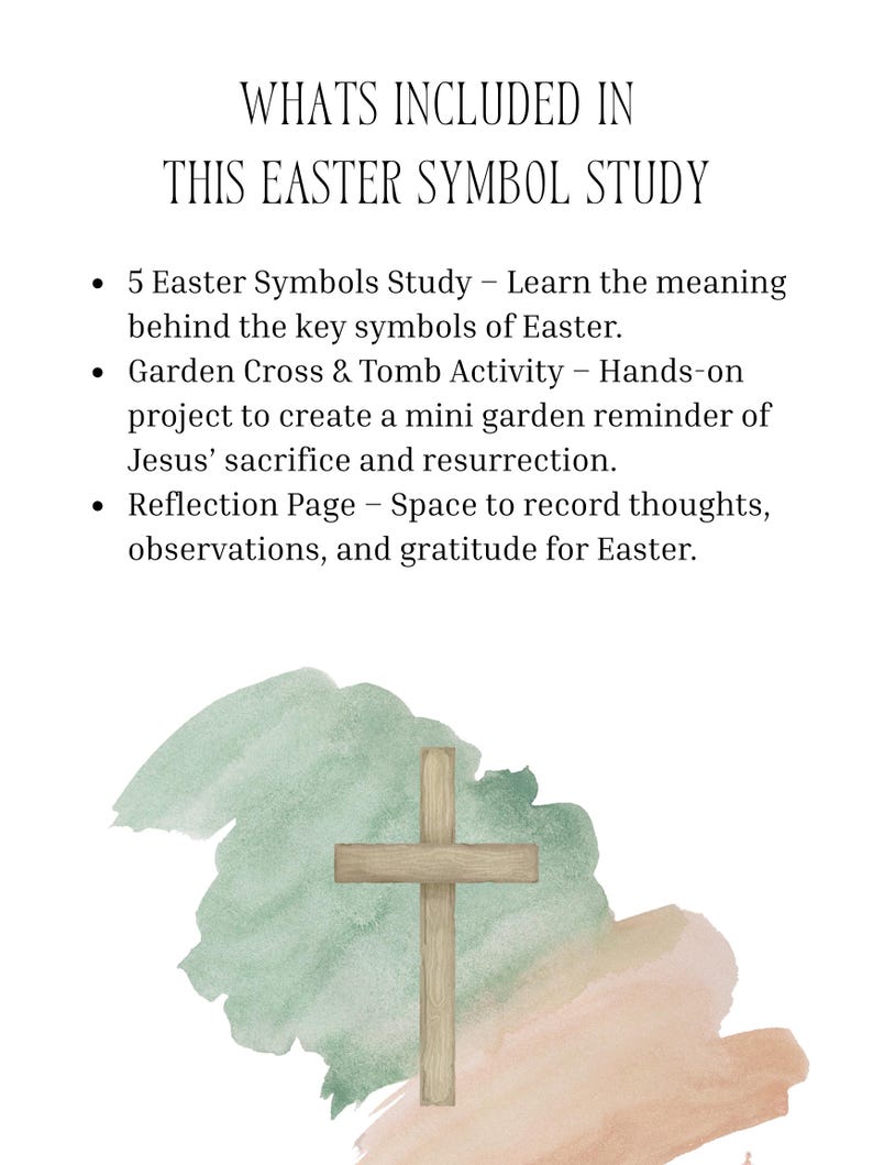 Charlotte Mason Easter Printable | Symbols Study, Garden Cross Activity ...