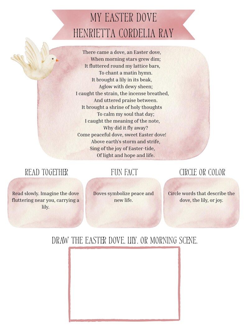 Easter Resurrection Homeschool Printable: Poems, Scripture, Nature ...