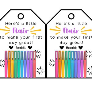 Flair Pen Gift Tag - Teacher Gift First Day of School - Here's a Little ...