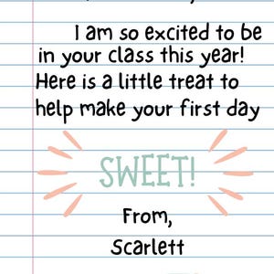 Back to School Teacher Gift Tag - Notebook Sweet Treat - Etsy