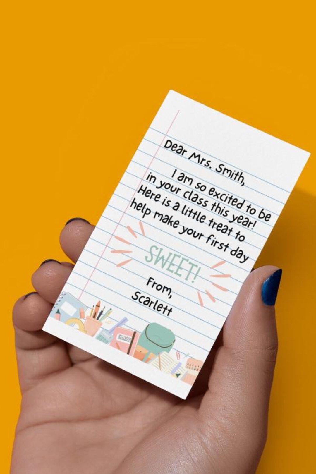 Back to School Teacher Gift Tag - Notebook Sweet Treat - Etsy