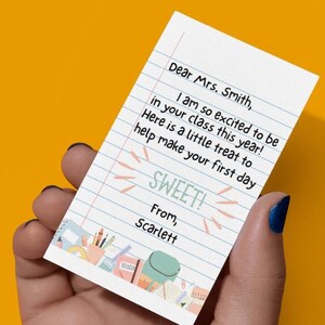 Back to School Teacher Gift Tag - Notebook Sweet Treat - Etsy