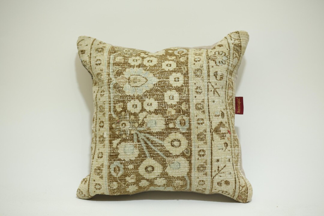 20x20 Wool Rug Cushion Cover, Home Design Pillow , Vintage Rug Pillow ...