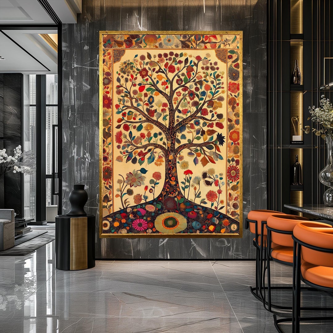 Tree of Life Print Large Artwork Indian Wall Art Hindu God Decor Yoga ...