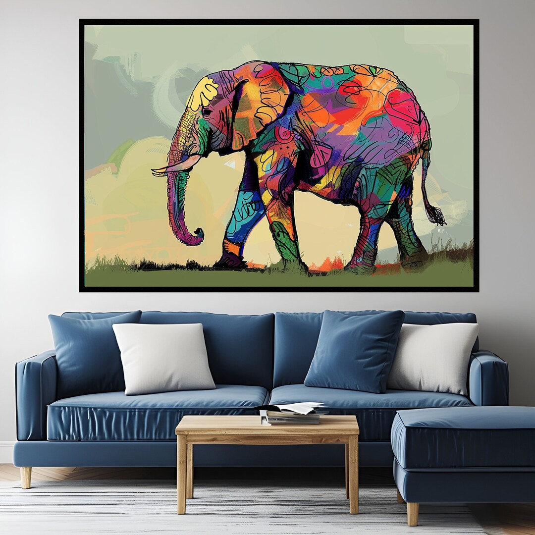 Abstract Elephant Art Tribe Elephant Art Elephant Print Large Elephant ...