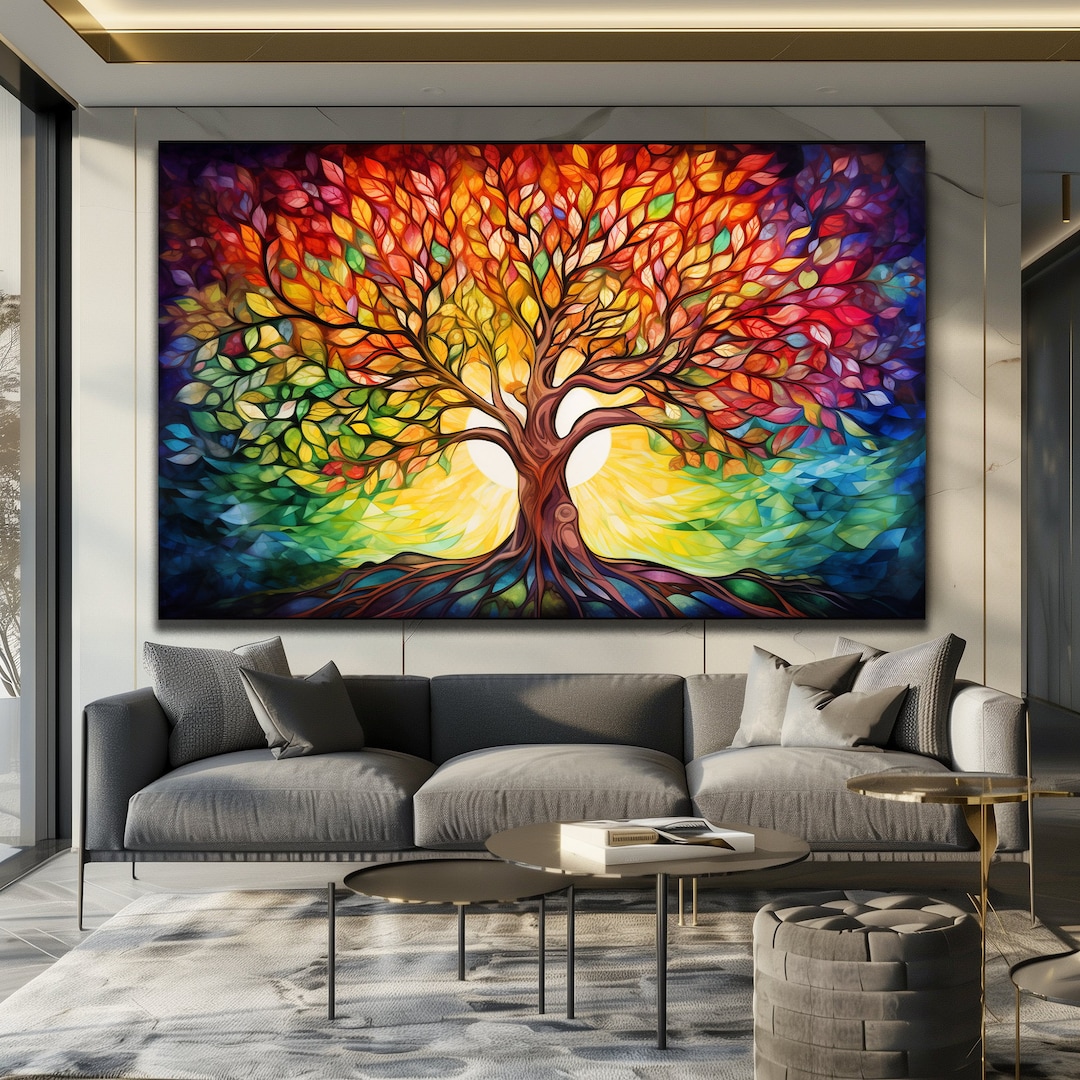 Tree of Life Decor Mythological Wall Art Natural Tree Canvas Gift for ...