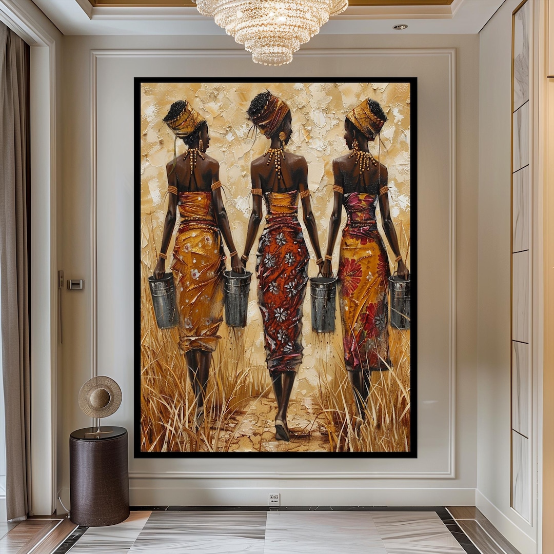 Traditional African Village Canvas Print African Culture Art Tribal ...