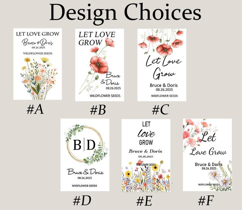 Personalized Seed Packets, Wedding Favors for Guests in Bulk, Wedding ...