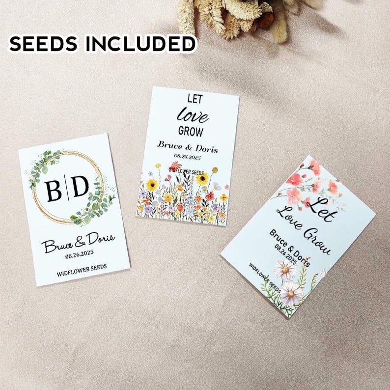 Personalized Seed Packets, Wedding Favors for Guests in Bulk, Wedding ...
