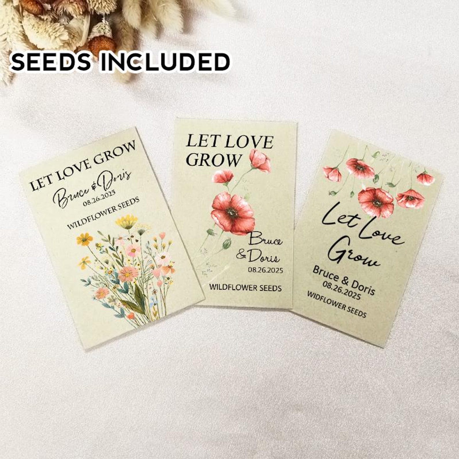 Personalized Seed Packets, Wedding Favors for Guests in Bulk, Wedding ...