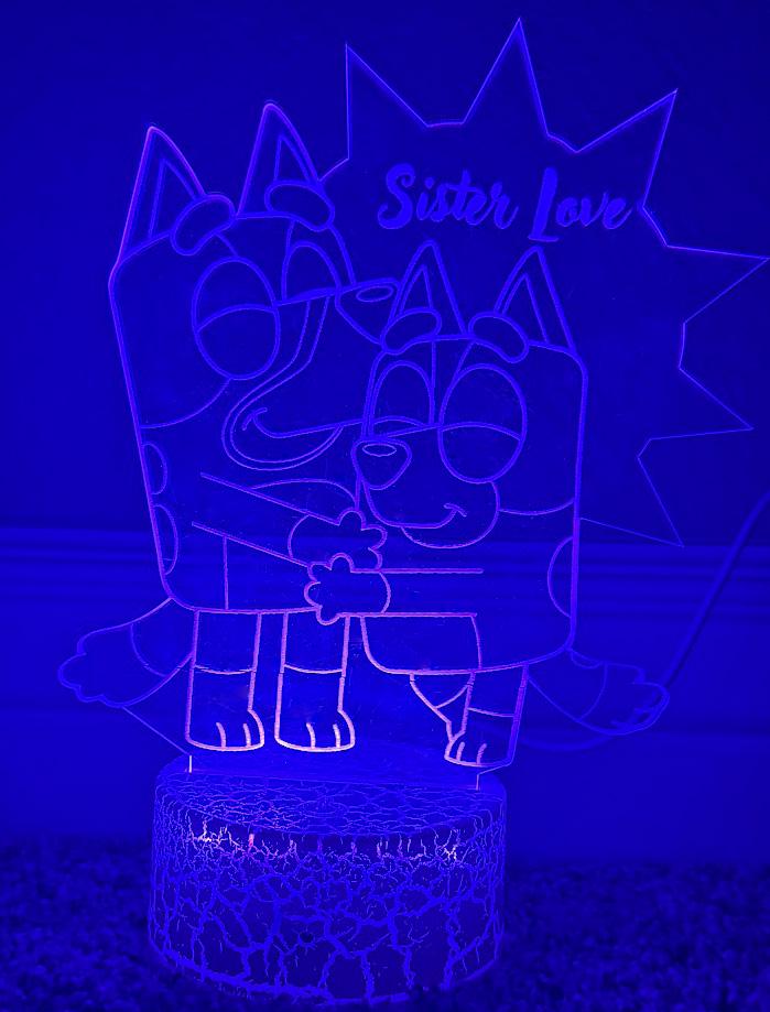 Bluey and Bingo LED Acrylic Nightlight - Etsy