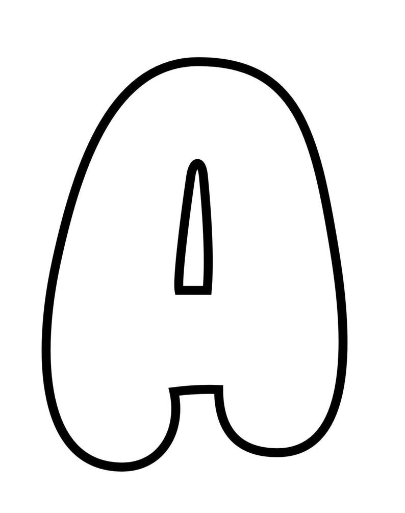Large Bubble Alphabet and Numbers (0-9) Templates| Printable Block ...