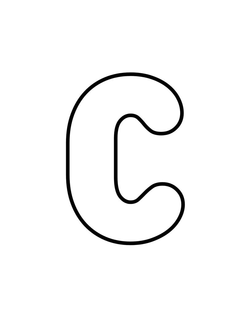 Printable Rounded Alphabet Letters and Numbers 0-9| 21 Cm | Printable ...