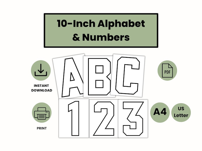 Large (10-inch) Block Letters and Numbers Templates | Classroom ...