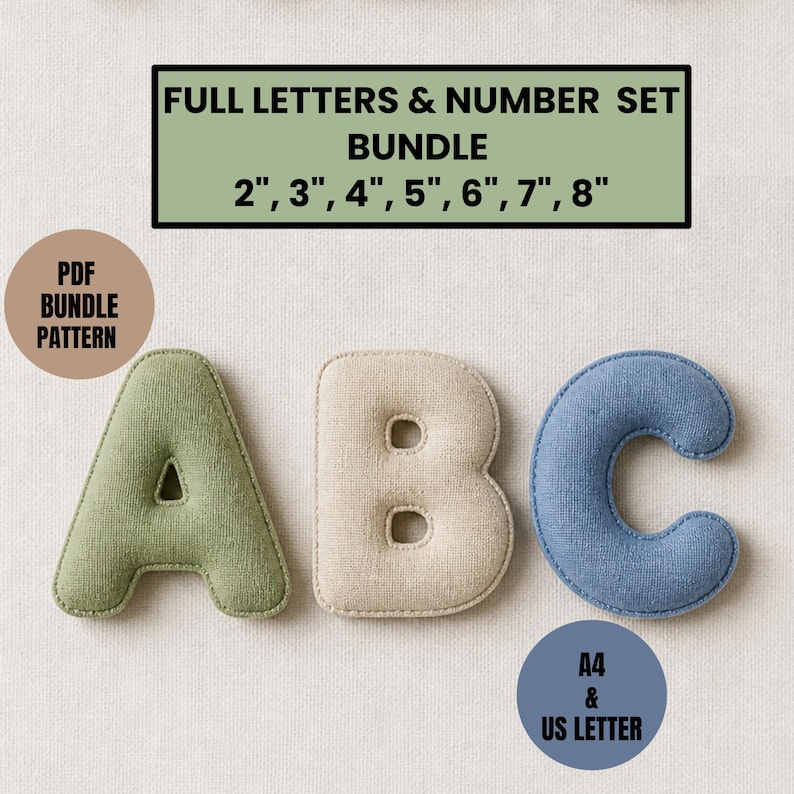 Printable Bubble Letter Set Bundle| 2"-8" | Uppercase Alphabet, Numbers ...