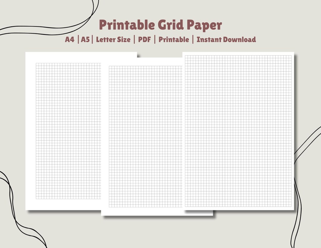 Printable Grid Paper | Graph Paper | Square Planner Inserts in Page A4 ...
