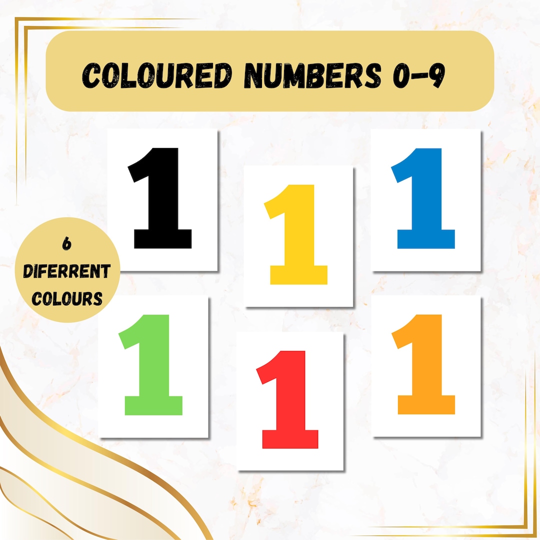 Large Colored Numbers 0–9 PDF | Printable Big Number Templates ...