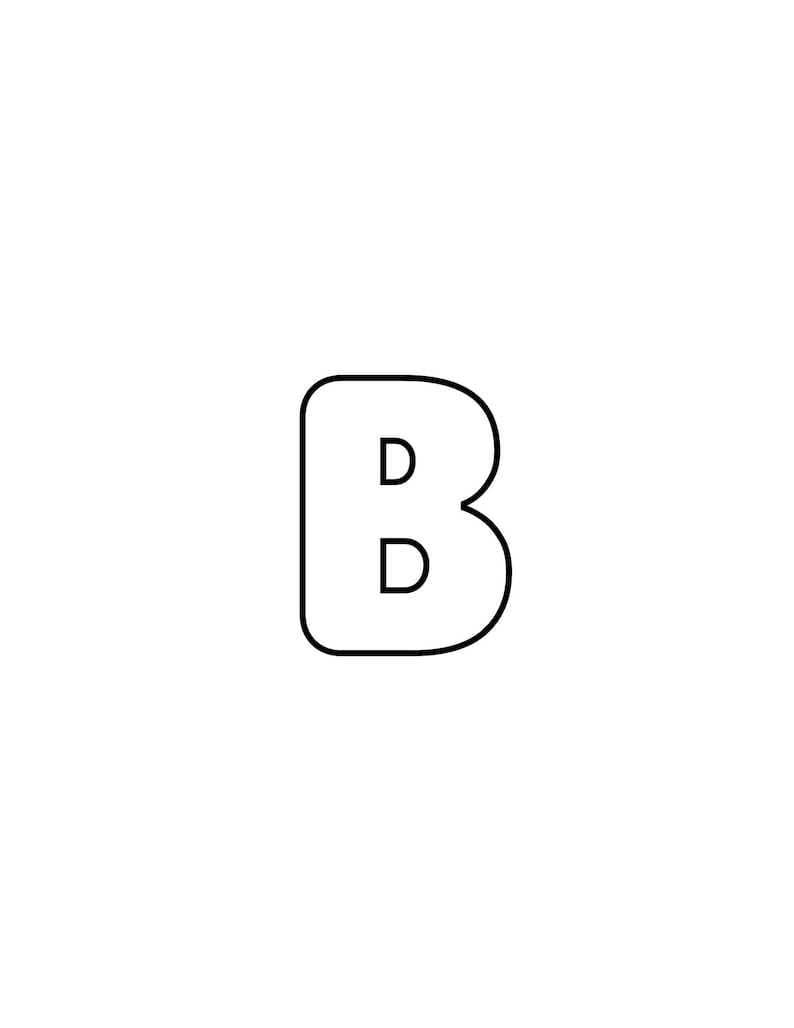 Small Printable Rounded Alphabet and Numbers (0-9) | Printable Block ...