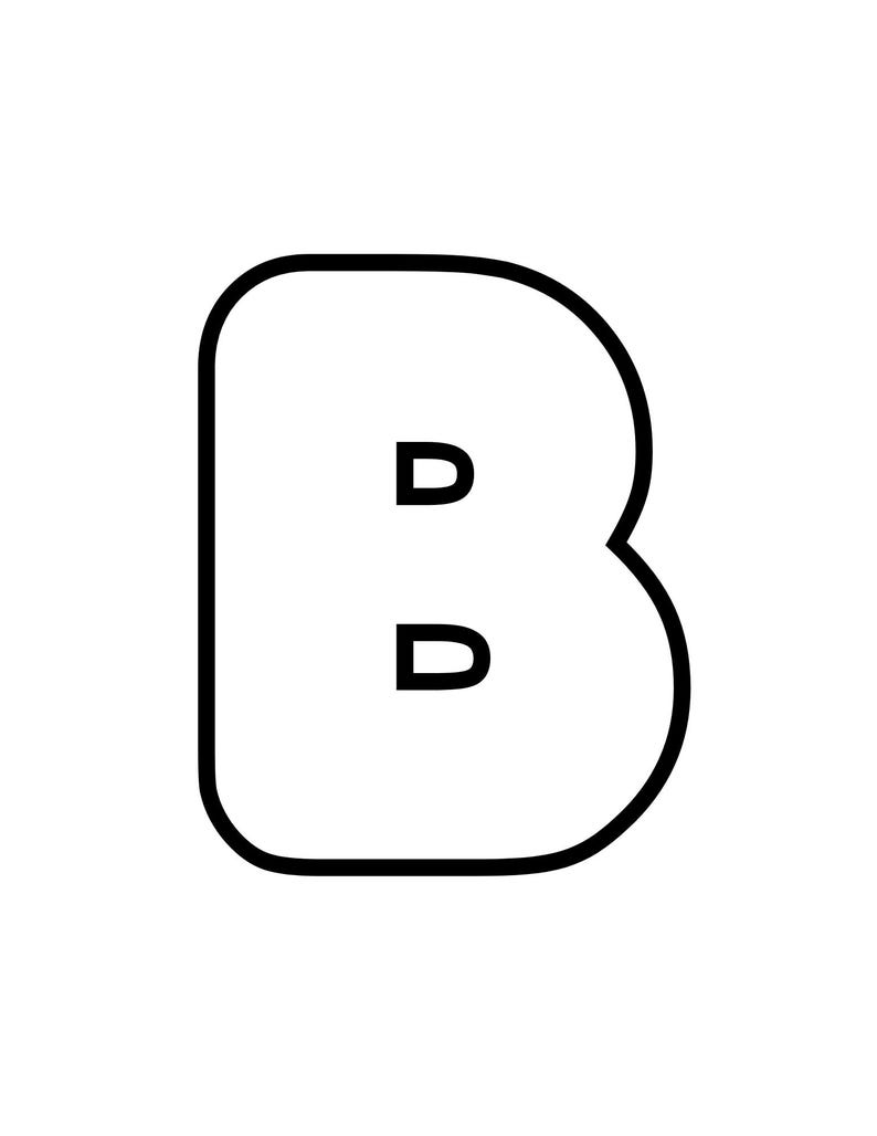 Printable (6-inch) Bubble Alphabet & Numbers Templates | Block Letters ...