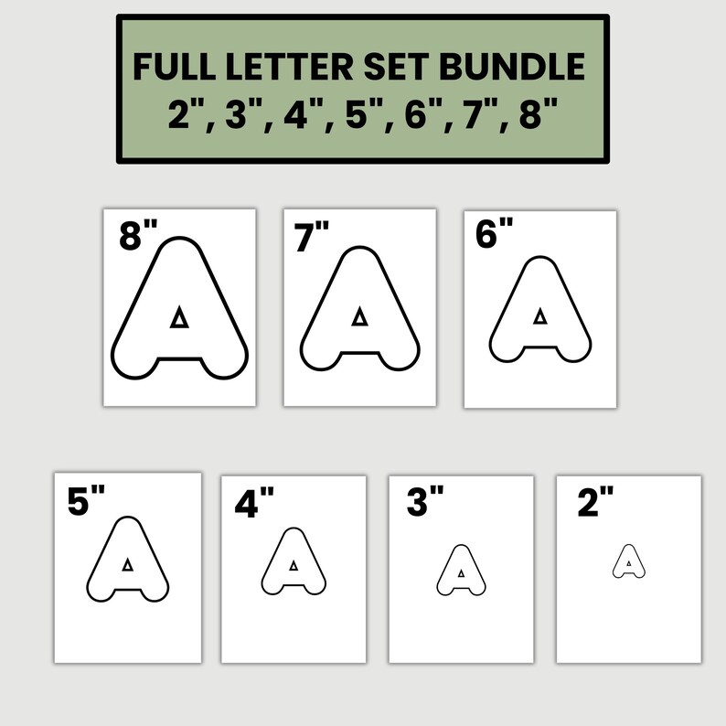 Printable Bubble Letter Set Bundle| 2"-8" | Uppercase Alphabet, Numbers ...