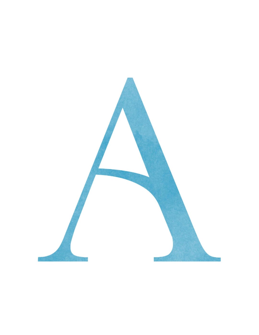 Watercolor Blue Alphabet Letters and Numbers | Uppercase, Lowercase and ...