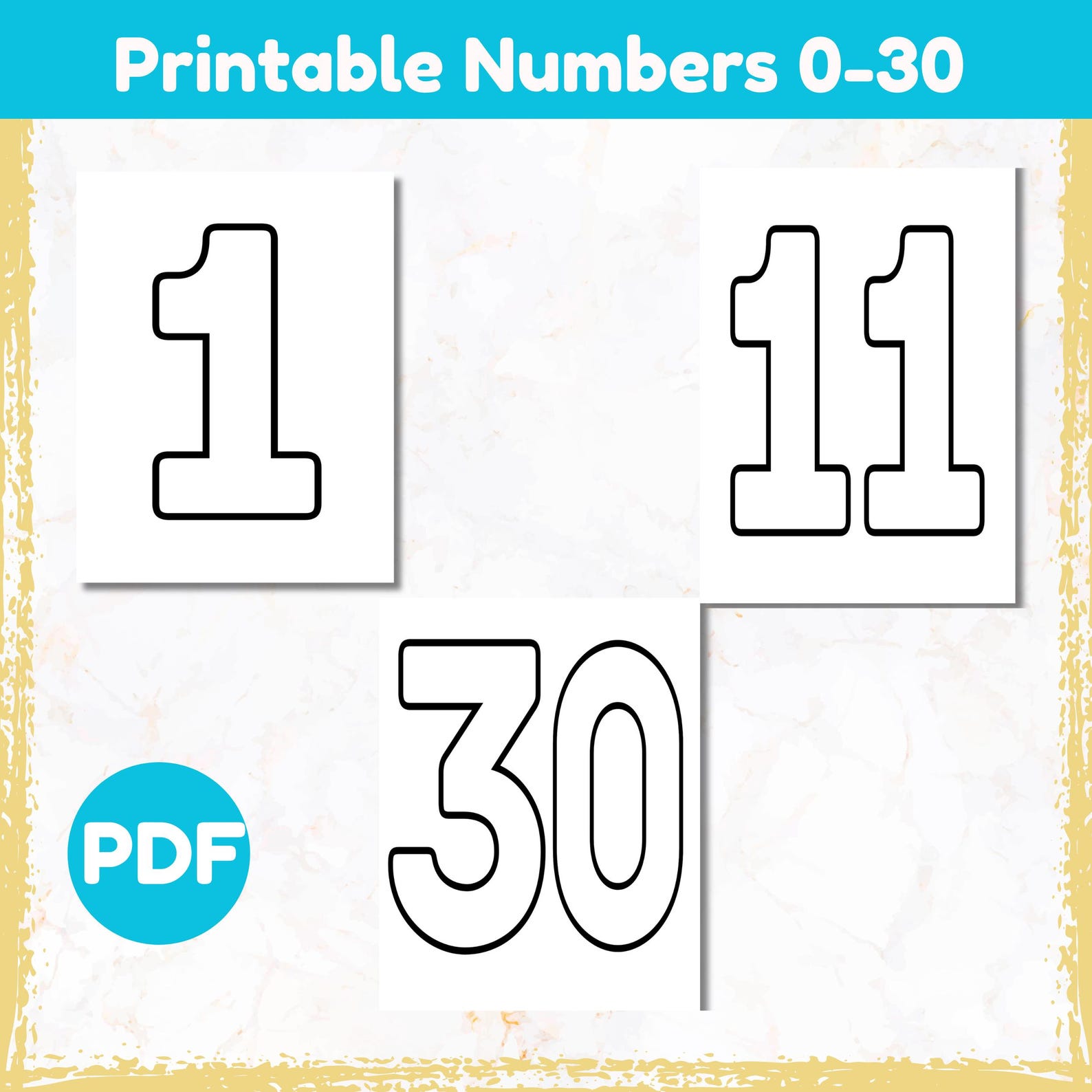 Large Printable Number Templates| Printable Block Numbers 0-30| Kid ...