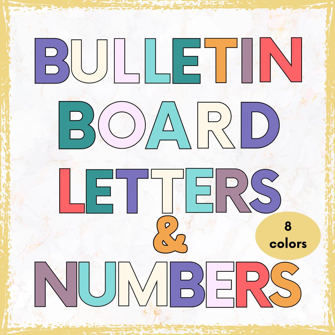 Bulletin Board Printable Classroom Letters | 8 Pastel Color| PDF| PNG ...