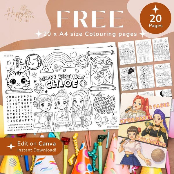 Huntrix Coloring Pages - Etsy